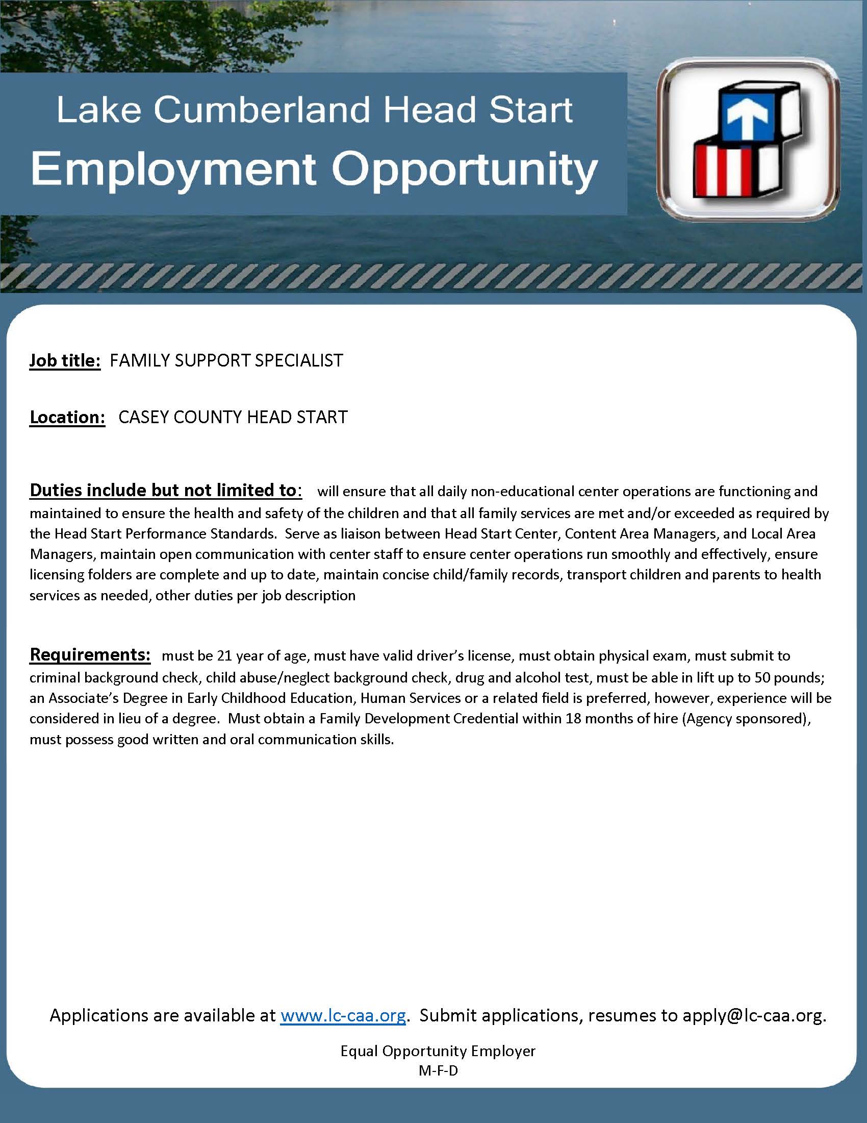 Job Openings - Lake Cumberland Community Action Agency